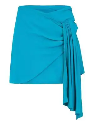 Alberta Ferretti Asymmetric Draped Mini Skirt - Blue