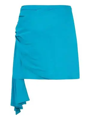 Alberta Ferretti Asymmetric Draped Mini Skirt - Blue