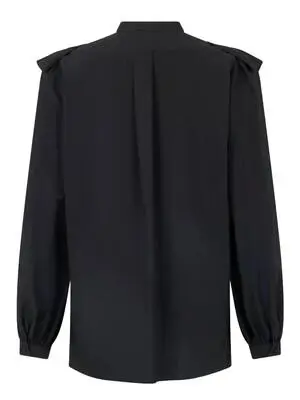 Alberta Ferretti Ruffled Lace-panel Shirt - Black