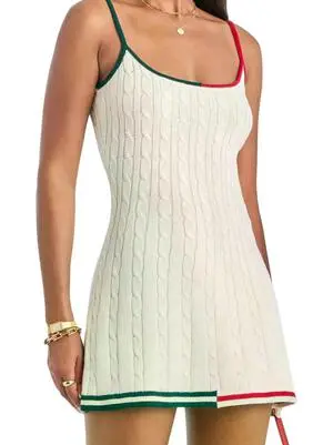 SEROYA Azriel Cable-knit Dress - Neutrals