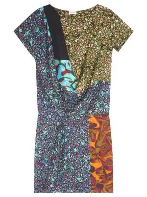 Dries Van Noten Draped Viscose Dress - Blue