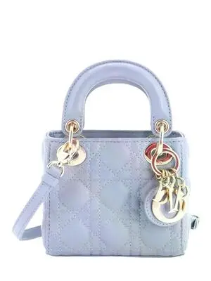 Dior Lady Micro Shoulder Bag Cannage Quilt Lambskin - Blue
