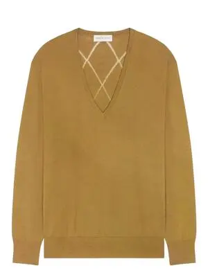 Dries Van Noten Fine Merino Wool V-neck Pullover - Brown
