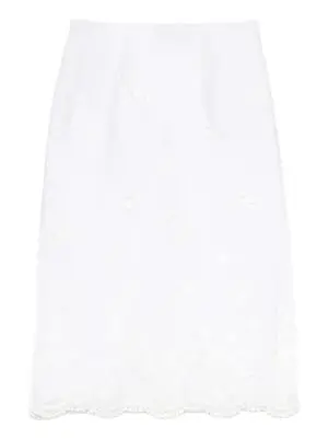 Altuzarra Embroidered Scalloped-hem Skirt - White