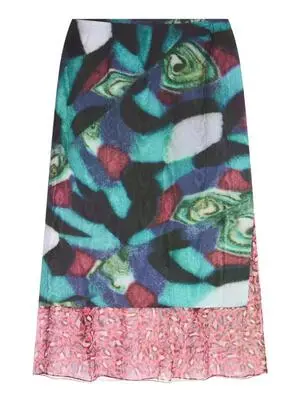Dries Van Noten Layered Moiré Skirt - Black