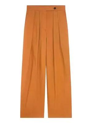Dries Van Noten Wide Pleated Pants - Orange