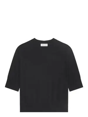 Dries Van Noten Merino Wool Short-sleeve Sweater - Black