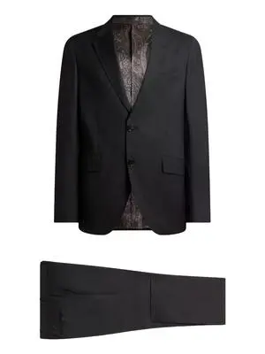 Etro Single-breasted Virgin Wool Suit - Black