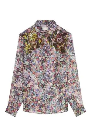 Dries Van Noten Embroidered Viscose Shirt - Blue