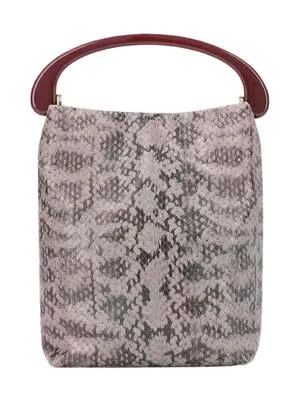 Dries Van Noten Micro Snakeskin-printed Calf Leather Bag - Neutrals