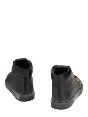 Moschino Print Crystal-embellished High-top Sneakers - Black
