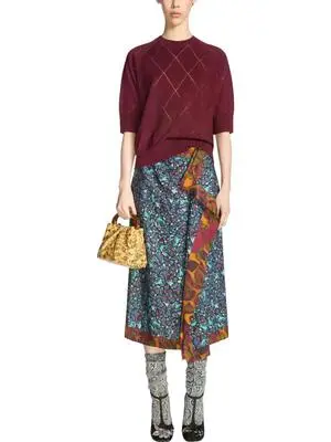 Dries Van Noten Merino Wool Ajoure Stitch Sweater - Red