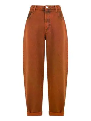 Alberta Ferretti High-waisted Palazzo Jeans - Orange