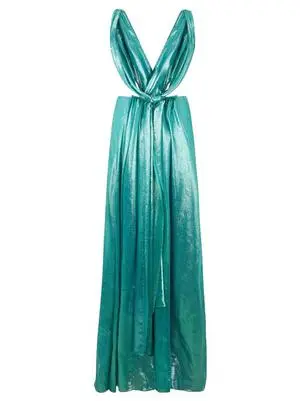 Alberta Ferretti Braided Strap Maxi Dress - Blue