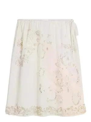 Dries Van Noten Embroidered Midi Skirt - Neutrals