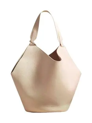 Khaite Medium Lotus Tote In Dark Ivory Pebbled Leather - Neutrals
