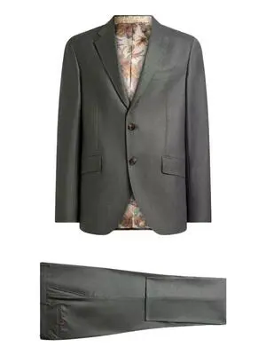 Etro Single-breasted Suit In Wool Flannel - Grey