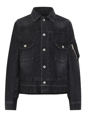 Sacai Denim And Nylon Blouson Jacket - Black