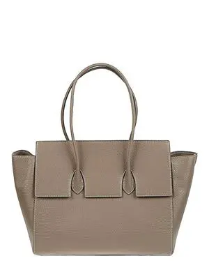 ROUNN Felice Flap Leather Tote Bag - Grey