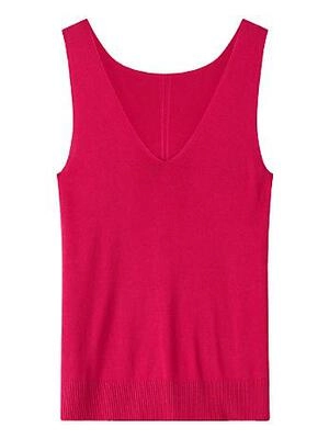 JOSEPH Silk Knit Vest Top - Fuchsia