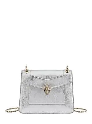 BVLGARI Serpenti Forever Day-to-night Small Leather Shoulder Bag - Silver