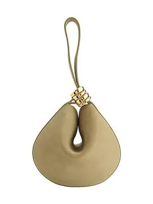 AMANU Mini Leather Pouchette Bag - Olive