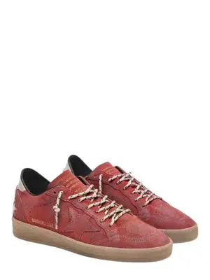 GOLDEN GOOSE Ball Star Sneakers In Suede - Red