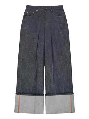 Givenchy Turn-up Cuff Wide Leg Jeans - Blue