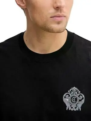 Just Cavalli Logo-embroidered T-shirt - Black