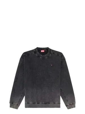DIESEL® Cotton Sweatshirt With Faded Effect - Grey