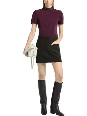 COURREGES Courrèges Heritage Vinyl-Collar Logo-Patch Blouse