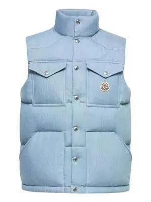 Moncler Padded Logo-patch Vest - Blue