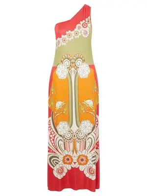 La DoubleJ Clingy Roy One-shoulder Printed Jersey Maxi Dress - Multi