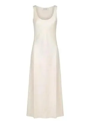 RÓHE Satin Maxi Dress With Scoop Neck - Neutrals