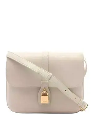 Celine Tabou Leather Crossbody Bag - White