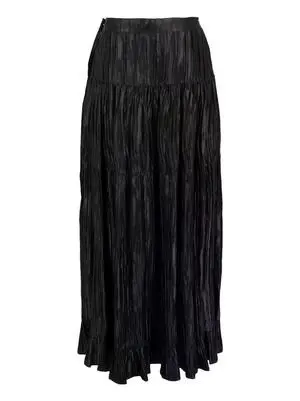 Emporio Armani Tiered Pleated Skirt - Black