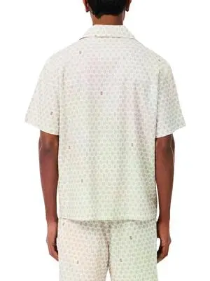 Lacoste Tennis-print Short-sleeve Shirt - Neutrals