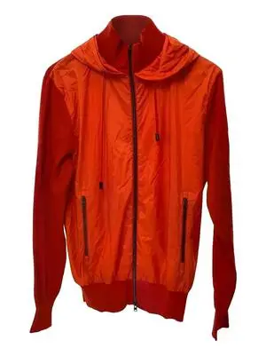 Herno Zip-up Drawstring Hooded Jacket - Red