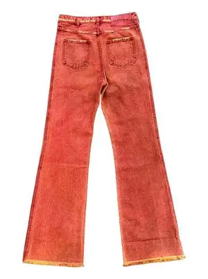 SEKRIT Chopper Studded Fla Jeans - Red