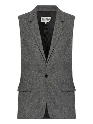 MAISON MARGIELA Mélange Effect Tweed Waistcoat - Grey