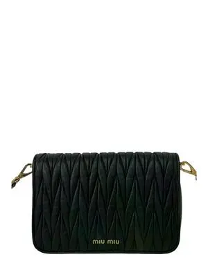 Miu Miu Matelassé Crossbody Bag - Black