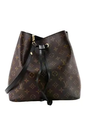 LOUIS VUITTON Monogram Canvas Neonoe Mm Bucket Bag - Black