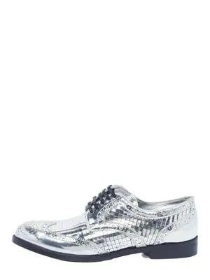 Dolce & Gabbana Metallic Effect Lace Up Brogues - Silver