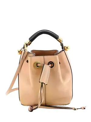 Chloé Gala Leather Small Bucket Bag - Neutrals