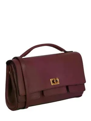 Balenciaga Bel Air Leather Clutch Bag - Red