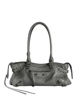 Balenciaga Balenciaga Lambskin Le City East-West Shoulder Bag Grey