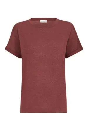 Brunello Cucinelli Cashmere-silk Blend Sparkling T-shirt - Red