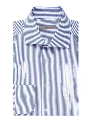 Corneliani Cotton Stripe Shirt - Blue