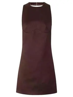 Elisabetta Franchi Halterneck Chain-link Mini Dress - Brown
