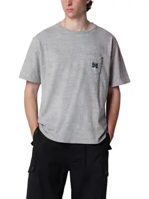 Needles Butterfly-embroidered Pocket T-shirt - Grey